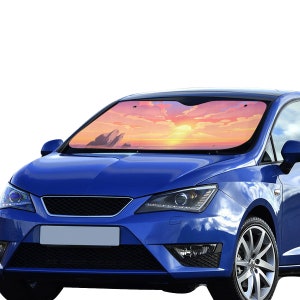 Sunset Ocean Windshield Sun Shade, Sunrise Sea Car Accessories Auto ...
