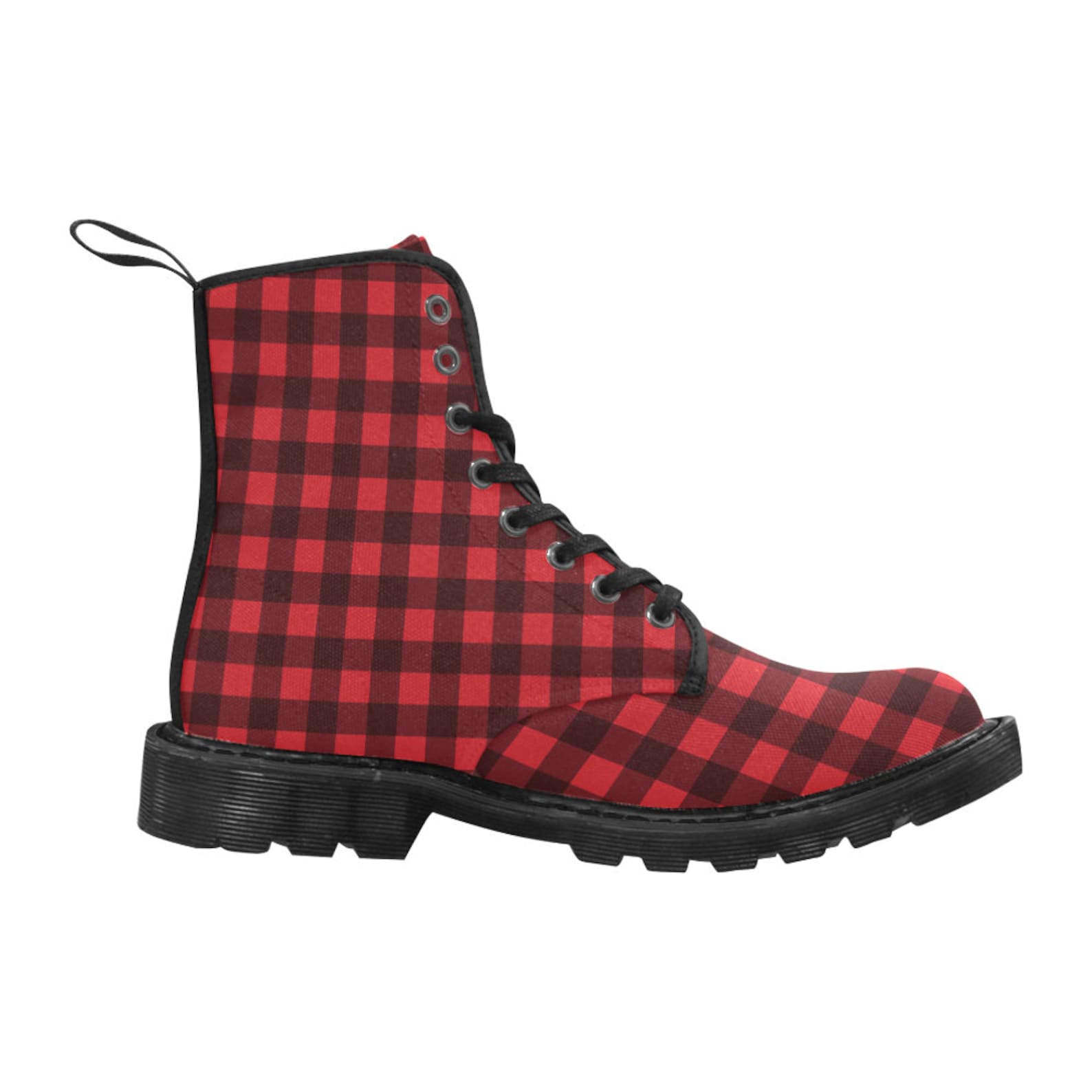 Red Buffalo Plaid Women's Boots Black Check Lumberjack - Etsy