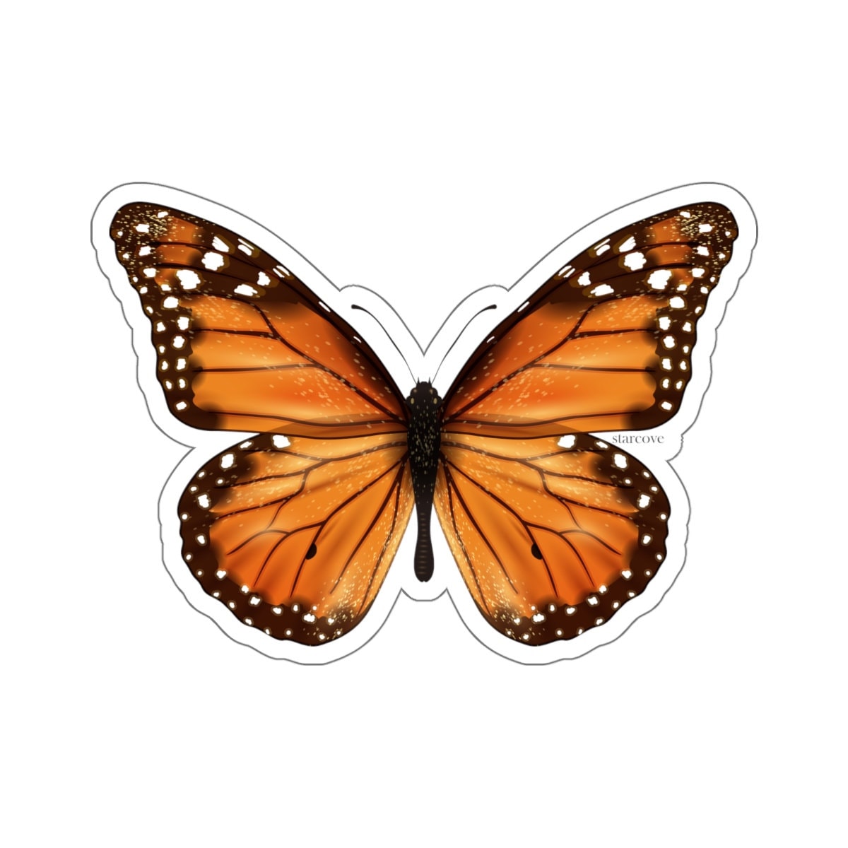Monarch Butterfly Decal Art Stickers, Laptop Vinyl Cute Waterproof ...