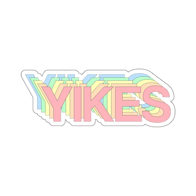 Yikes Stickers Pastel Rainbow Laptop Vinyl Cute Waterproof - Etsy