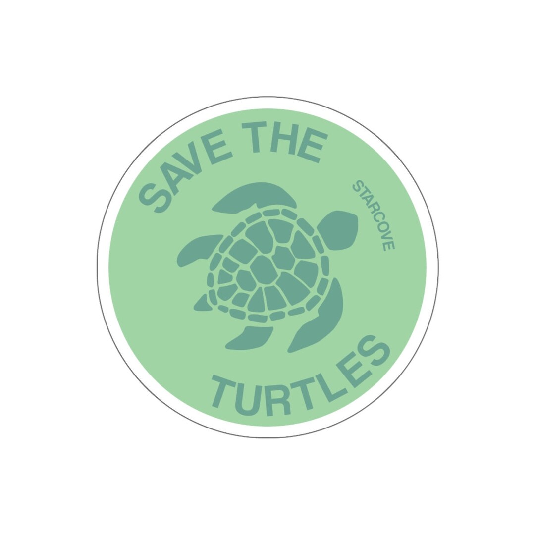 Save the Turtles Sticker, Sea Turtle Green Vsco Laptop Vinyl Cute ...