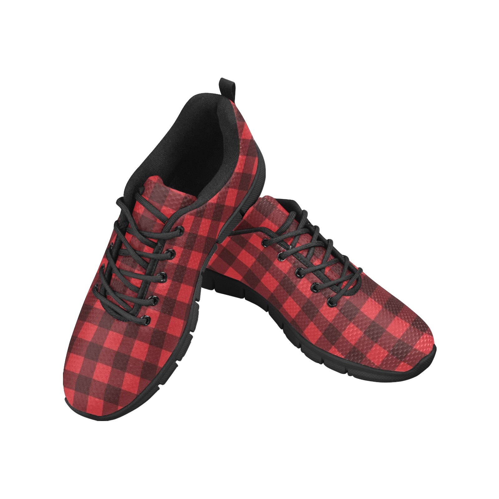 Red Buffalo Plaid Women Sneakers Black Checkered Custom Cute | Etsy