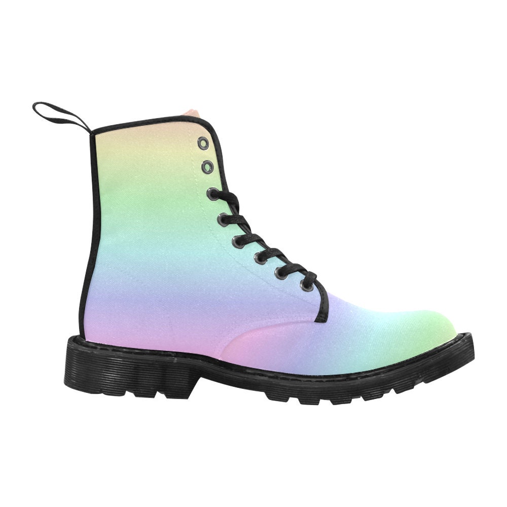 Pastel Rainbow Women's Boots Gradient Ombre Pink Vegan - Etsy