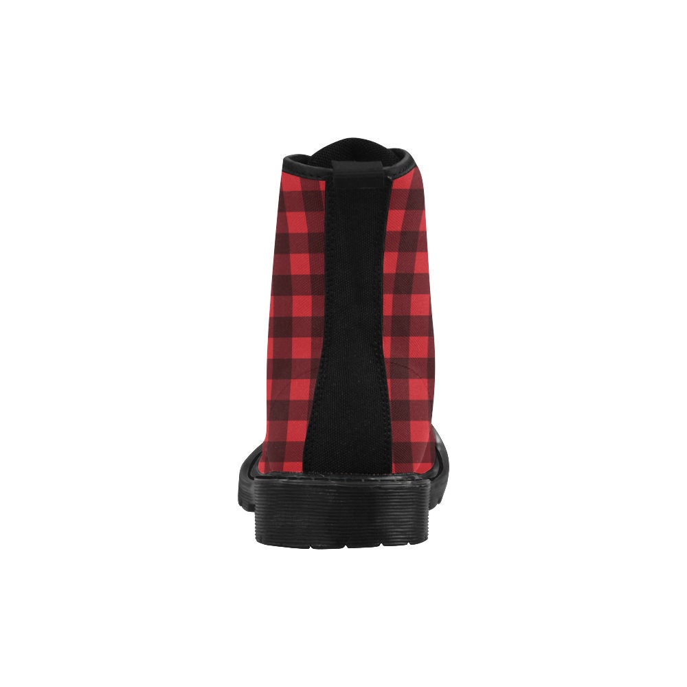 Red Buffalo Plaid Women's Boots Black Check Lumberjack - Etsy