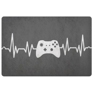 Gaming Heart Beat Doormat, Gamer Video Game Dorm Door Mat Indoor ...