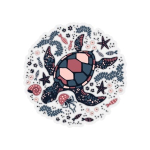 Sea Turtle Sticker, Ocean Snorkeling Save the Turtles, Starfish, Cute ...