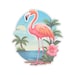 Pink Flamingo Sticker Decal, Tropical Palm Tree Art Vinyl Laptop Cute ...