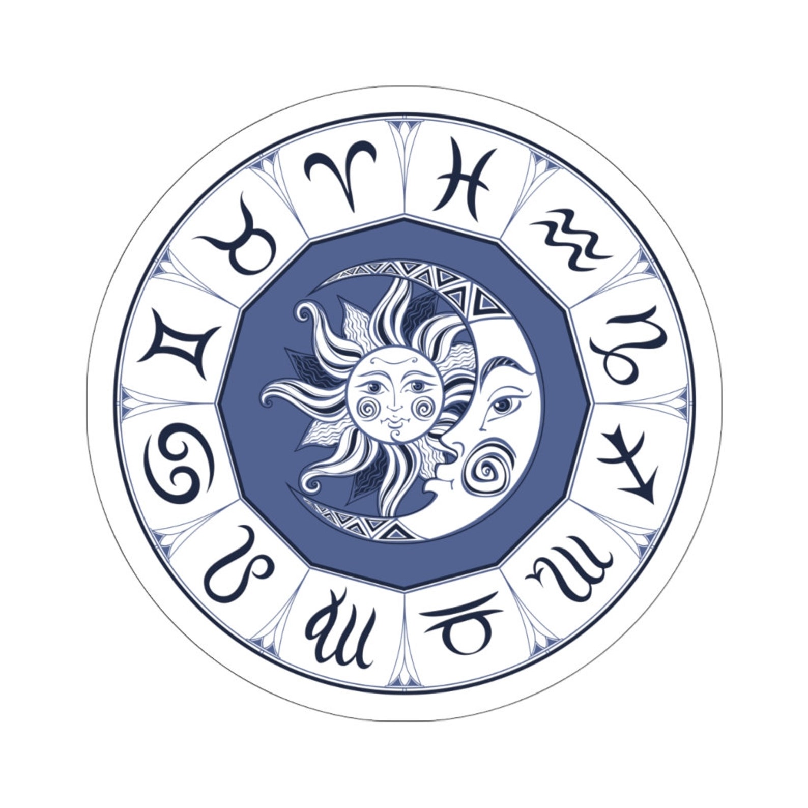 Zodiac Calendar Sticker Astrology Symbol Laptop Decal Vinyl | Etsy