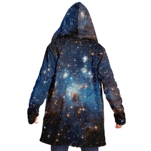 Galaxy Space Hooded Cloak, Stars Celestial Cosmic Universe Blue Men ...