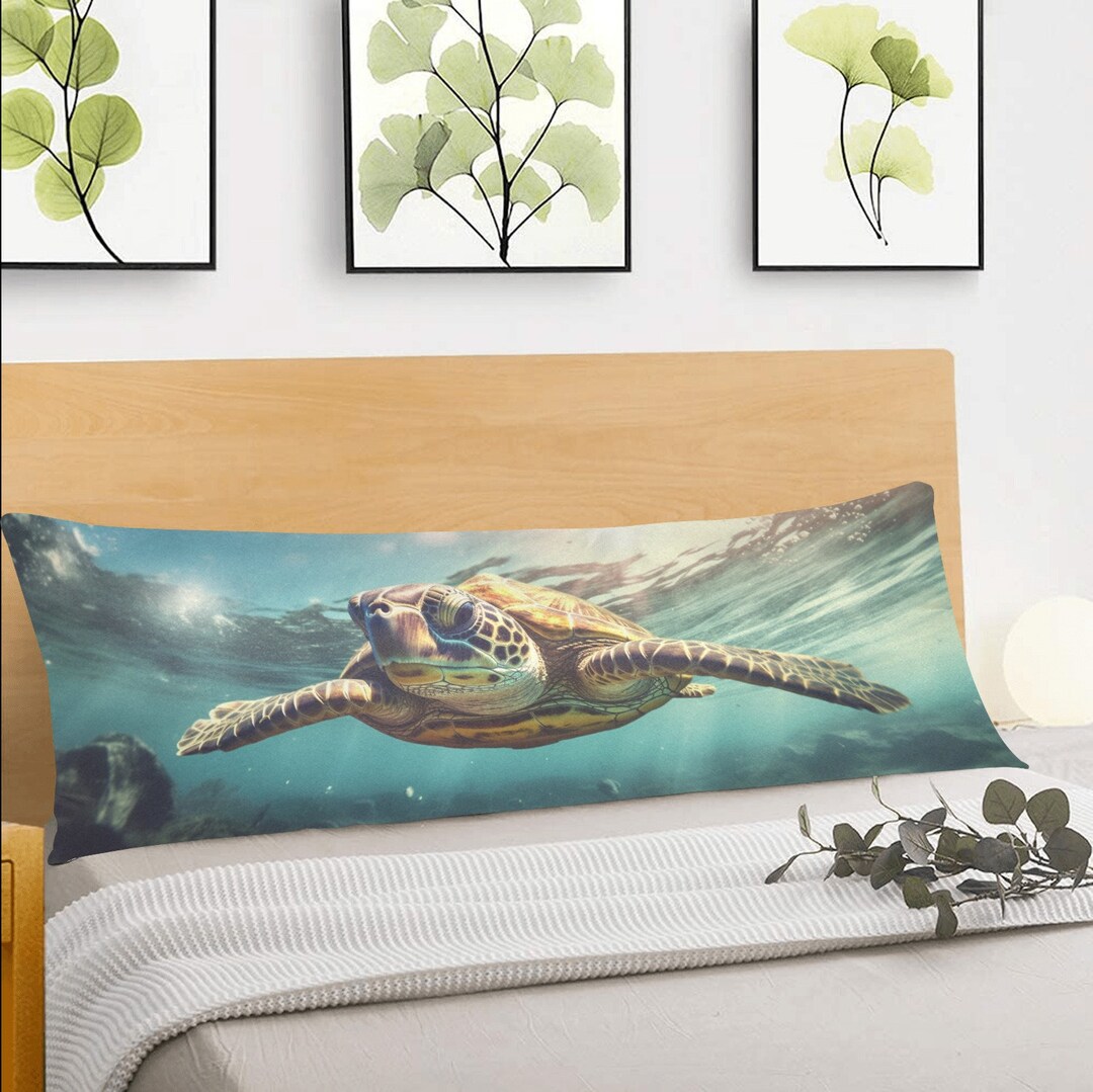 Sea Turtle Body Pillow Case, Ocean Underwater Long Full Large Bed ...