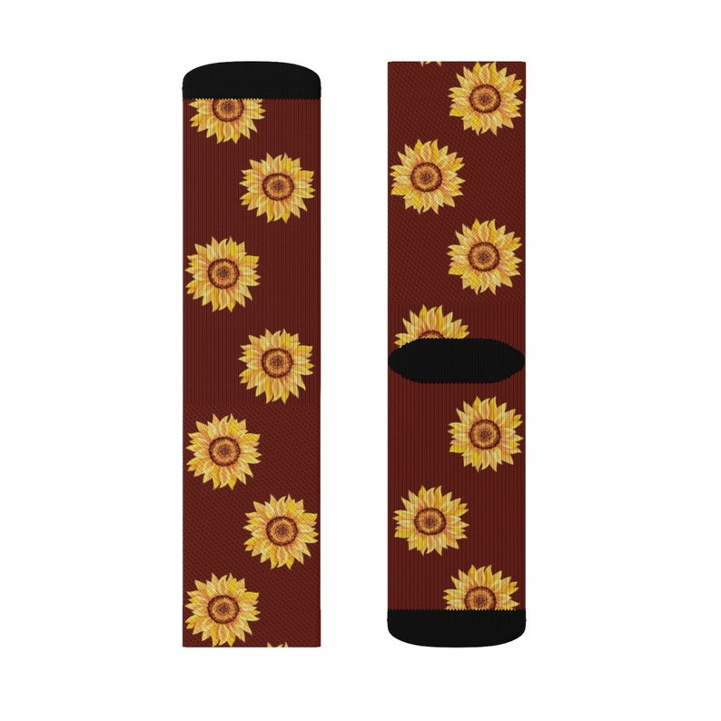 Sunflower Socks, 3D Printed Sublimation, Yellow Flower Floral Women Men ...