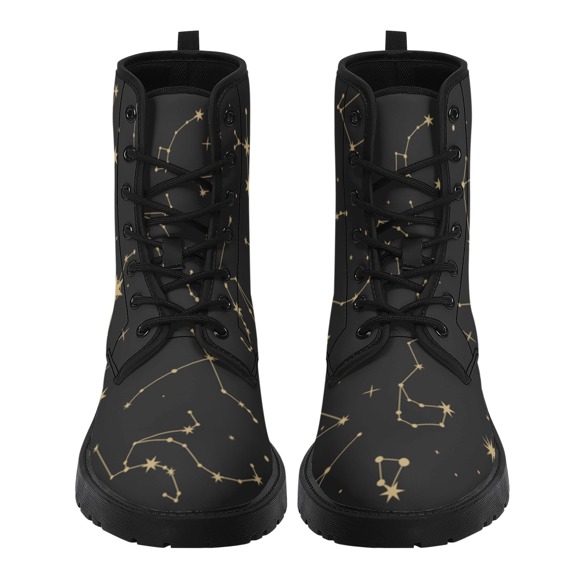 Constellation Women Leather Boots Stars Space Vegan Lace up - Etsy