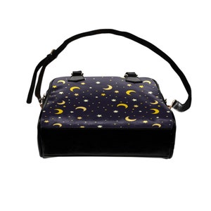 Moon and Stars Purse, Space Celestial Pattern Cute Small Shoulder Zip ...