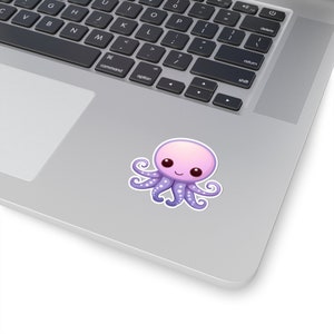 Cute Octopus Sticker Decal, Kawaii Ocean Animal Art Vinyl Laptop ...