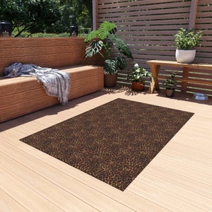 Leopard Outdoor Area Rug, Animal Print Cheetah Waterproof Carpet Floor ...