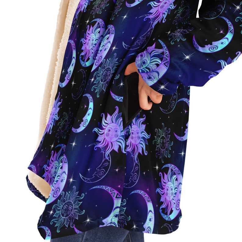 Sun Moon Hooded Cloak Stars Purple Celestial Space Men Women - Etsy