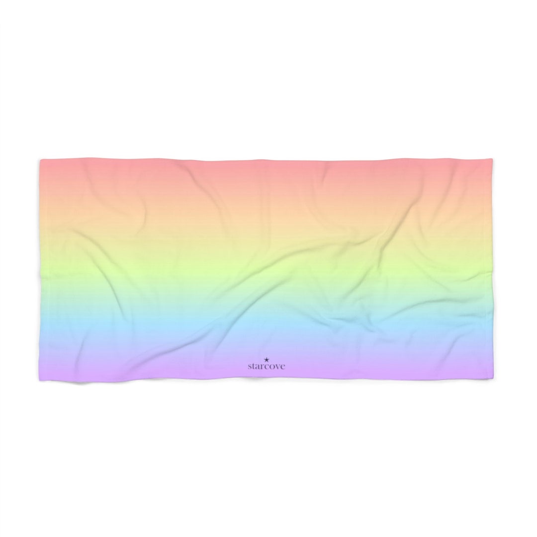 Pastel Rainbow Towel, Tie Dye Rainbow Pride, Gradient Pool Party ...