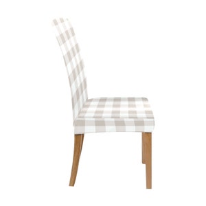 Buffalo Check Dining Chair Seat Covers, Cream Beige Light Brown Plaid ...