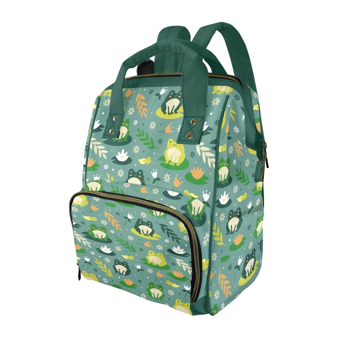 Frog Diaper Bag Backpack, Cute Kawaii Green Animal Baby Boy Girl ...