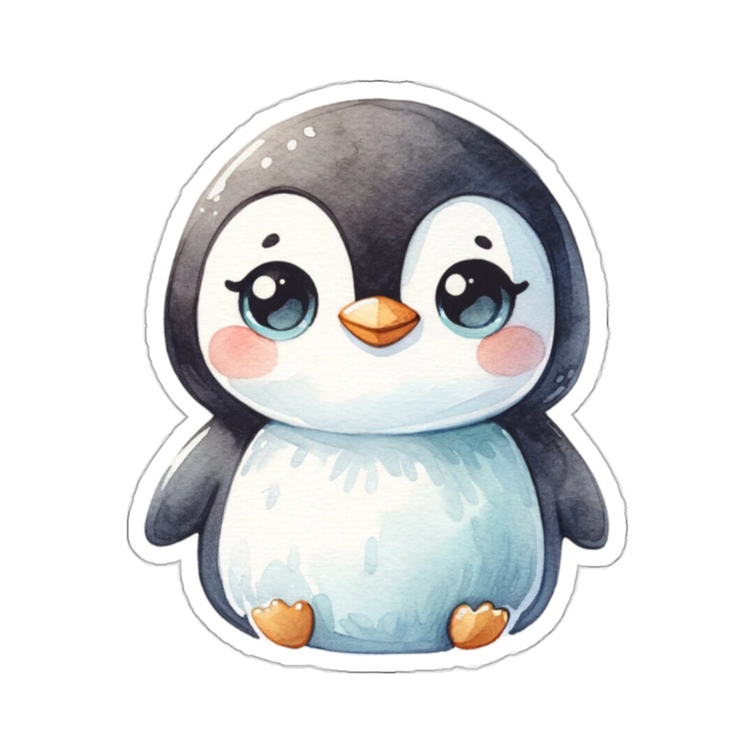 Girl Penguin Sticker Decal, Cute Baby Animal Art Vinyl Laptop Cute ...