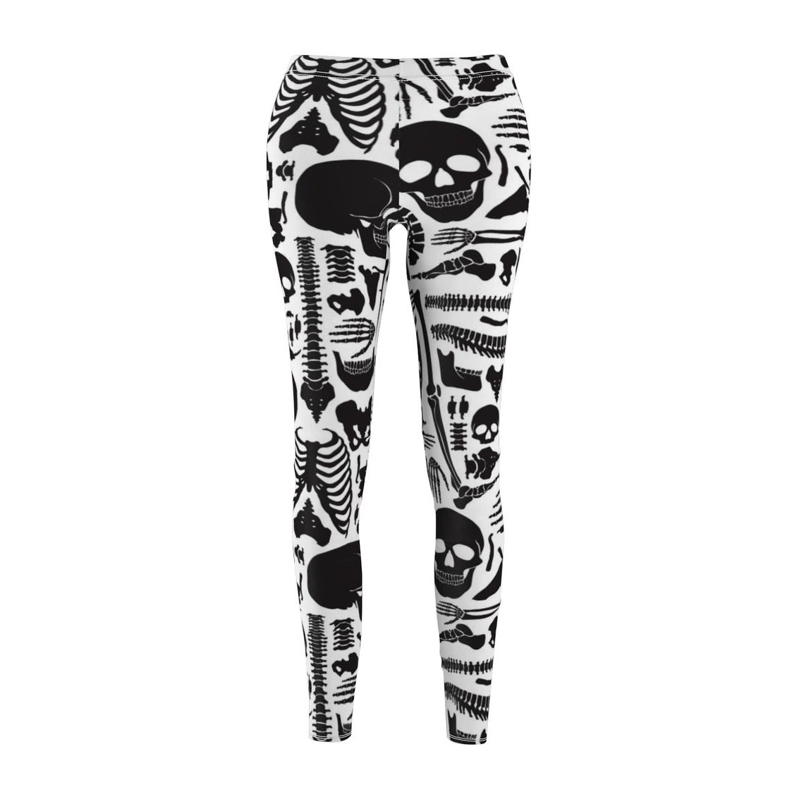 Skeleton Halloween Leggings Black White Skull Human Bones Etsy