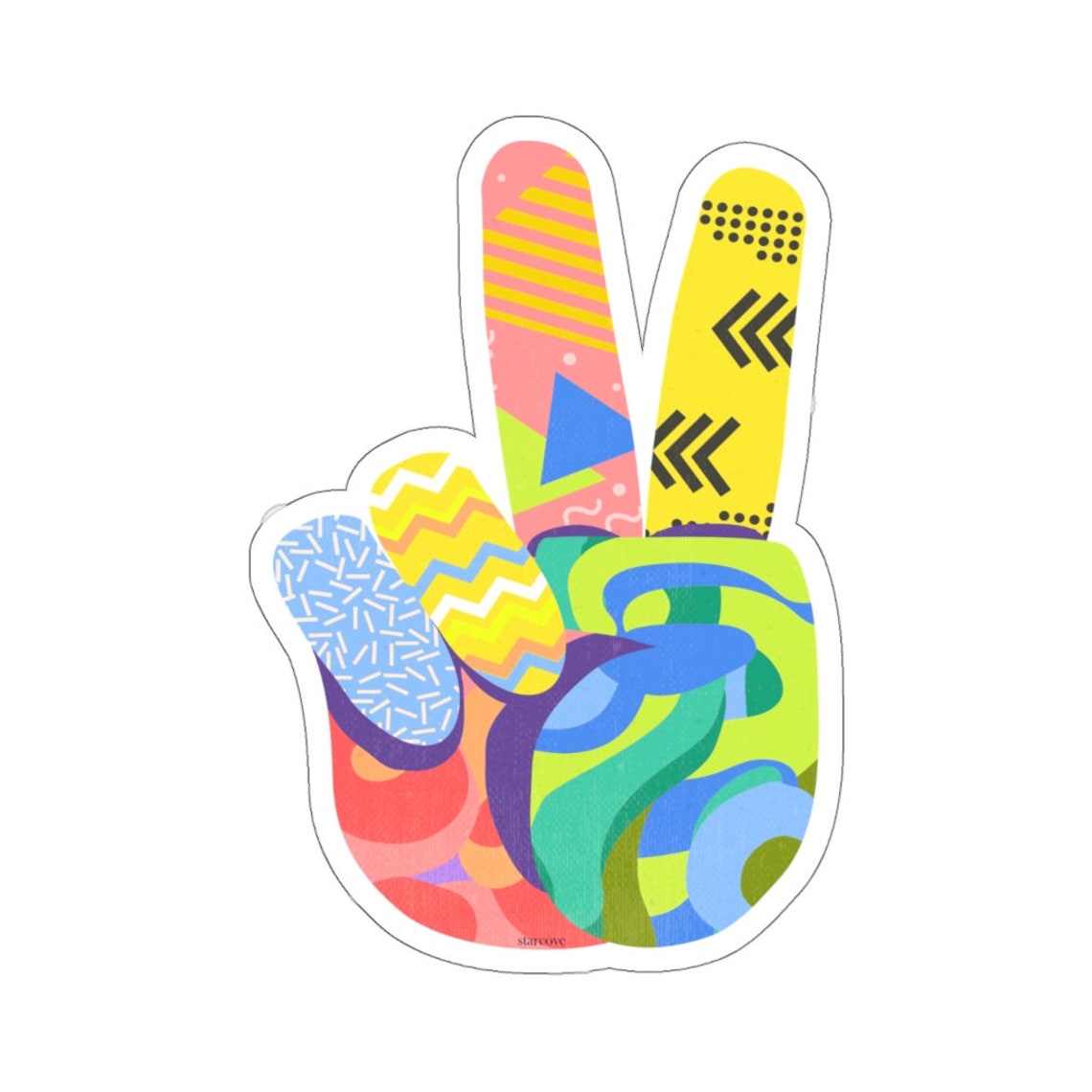 Hand Peace Sign Sticker Colorful Freedom Laptop Decal Vinyl - Etsy