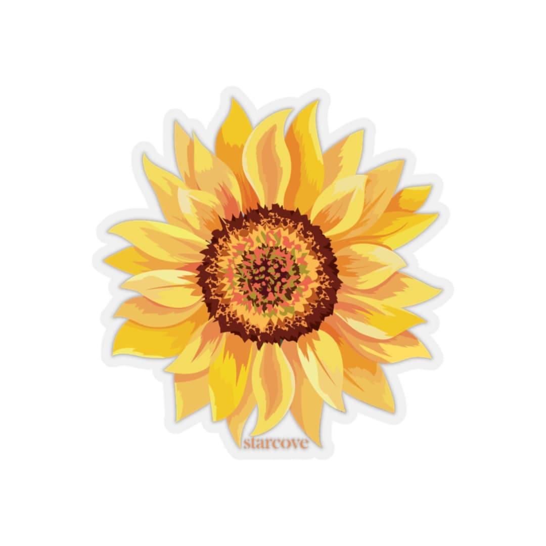 Sunflower Decal, Yellow Flower Art Wall Decor Vsco Stickers Laptop ...