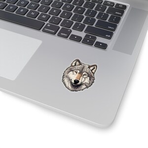 Gray Wolf Sticker Decal, Grey Animal Art Vinyl Laptop Cute Waterbottle ...