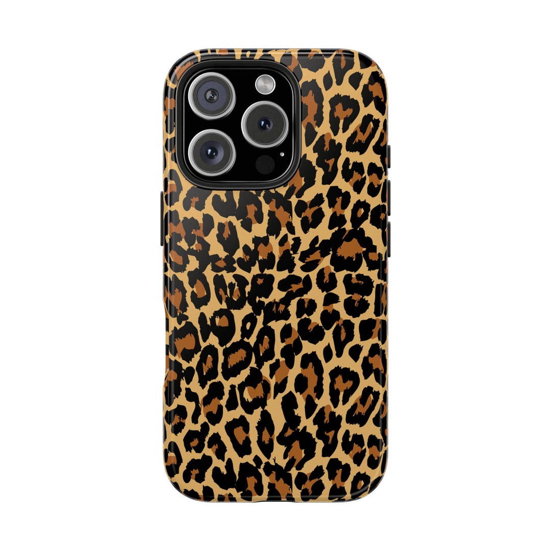 Leopard iPhone 16 15 14 13 Pro Max Tough Case, Animal Cheetah Print ...