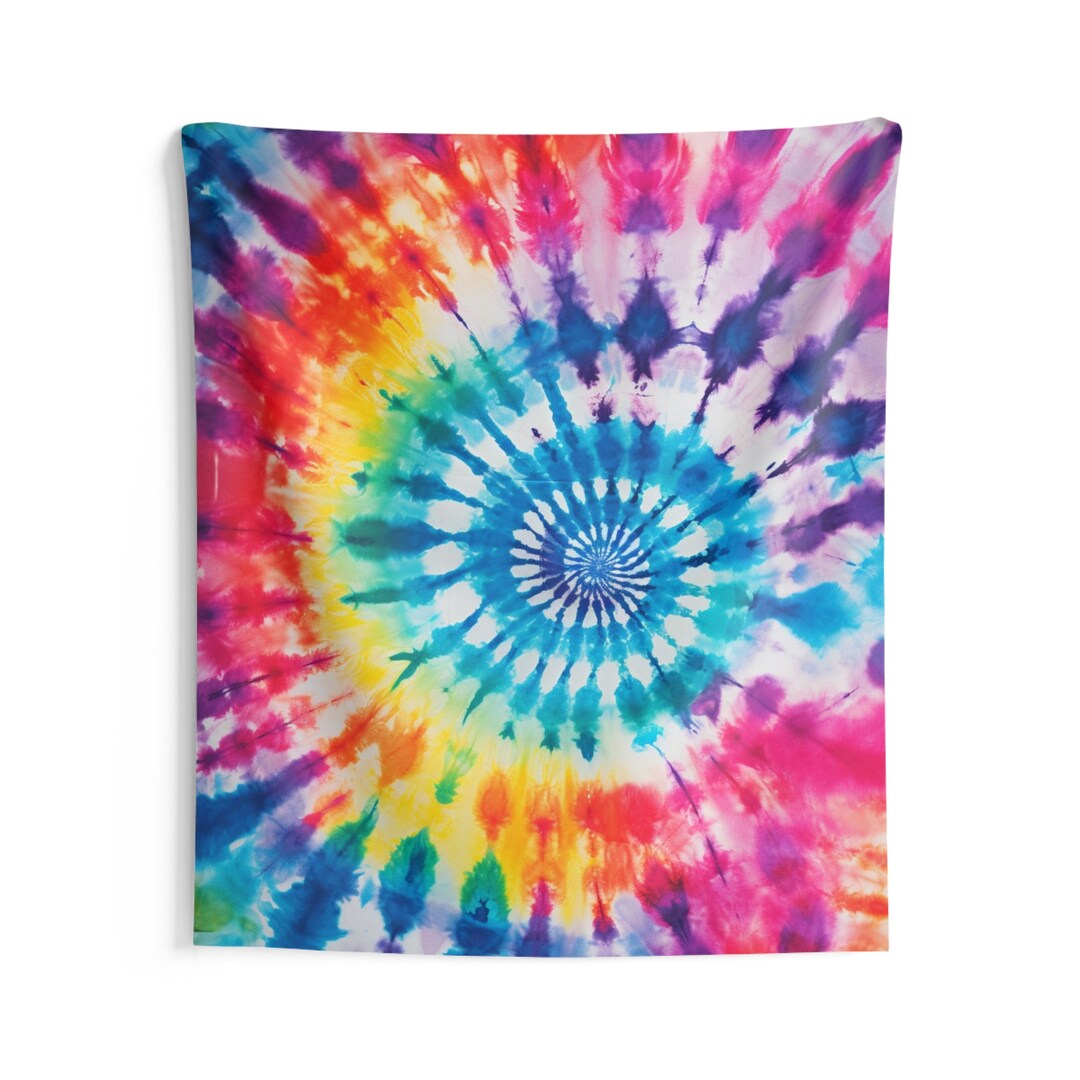 Hippie Tie Dye Tapestry, Wall Art Hanging Vertical Aesthetic Large ...