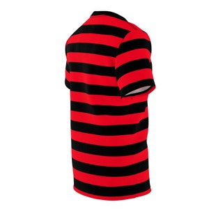 Red and Black Striped Men Tshirt, Horizontal Bold Stripes Designer ...