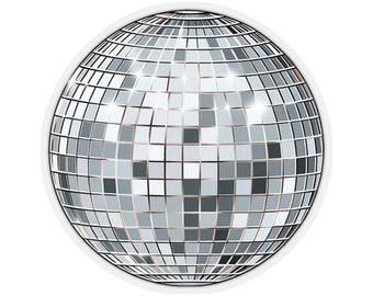 Disco Mirror Ball Sticker Decal, 4 Sizes, Silver Art Vinyl Laptop, Cute ...