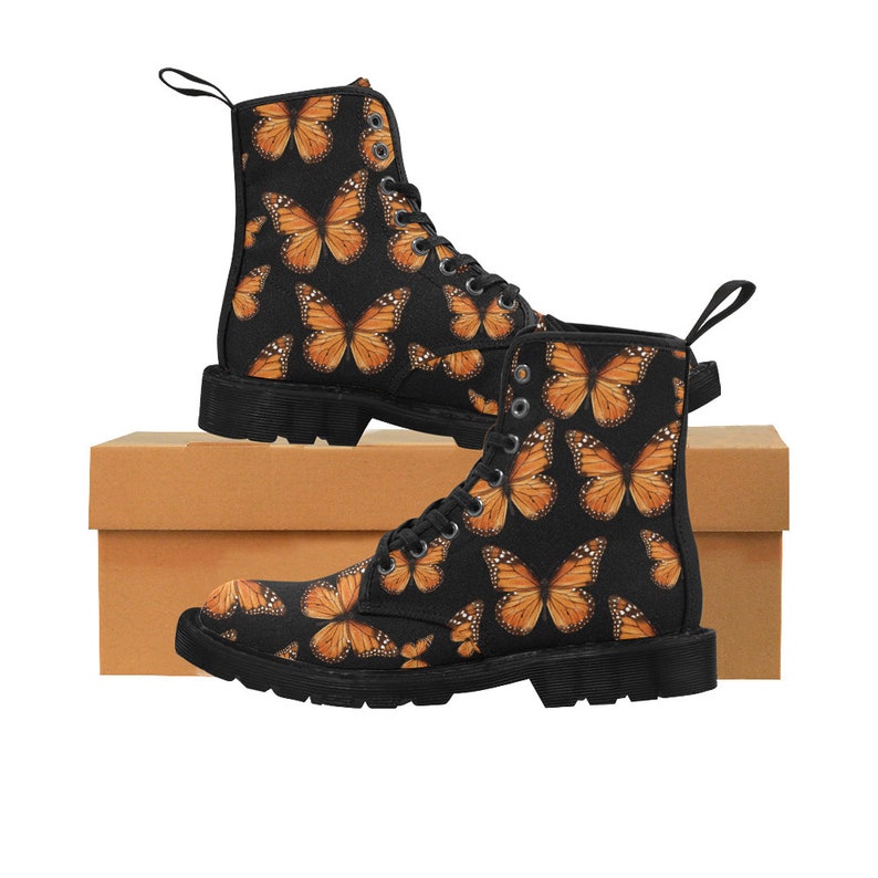 Monarch Butterfly Women's Boots Insect Pattern Vegan - Etsy