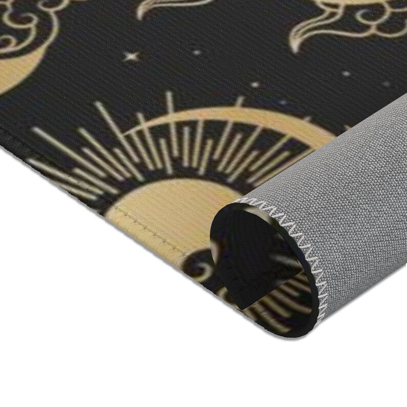 Moon Stars Area Rug Carpet Black Constellation Home Floor | Etsy