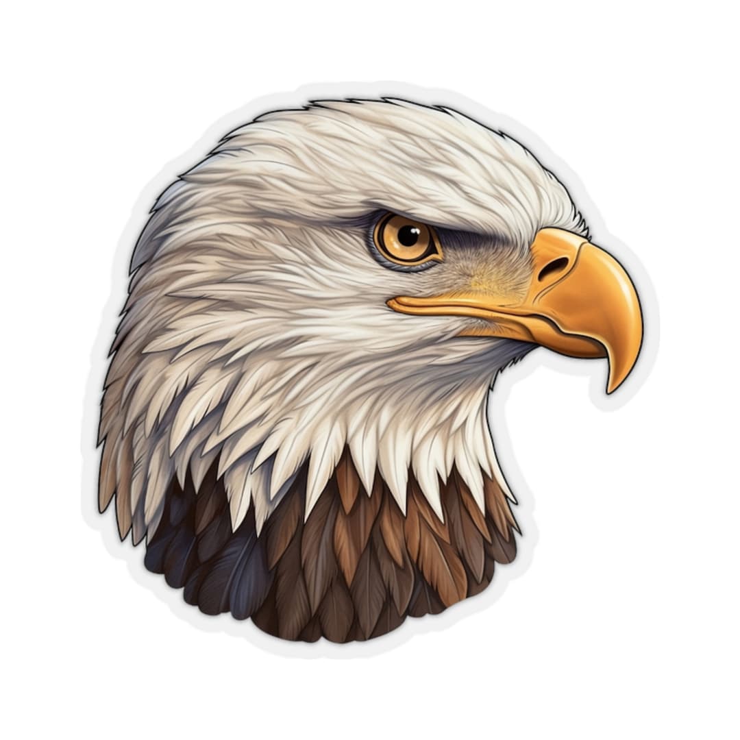 Bald Eagle Head Sticker, American Decal Car Wall Tumbler Window Bird ...