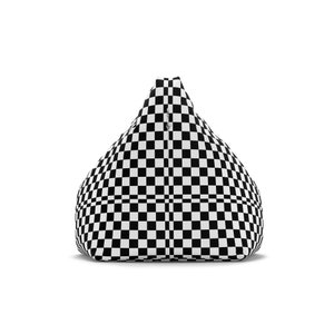 Black White Checkered Bean Bag Chair Cover, Check Furniture Triangle ...