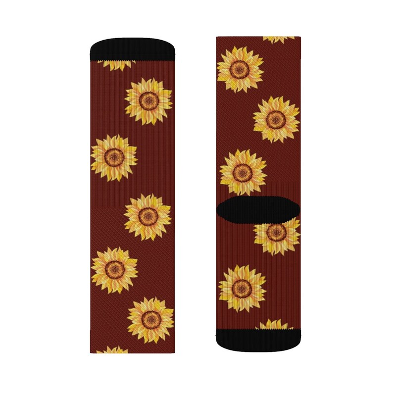 Sunflower Socks, 3D Printed Sublimation, Yellow Flower Floral Women Men ...