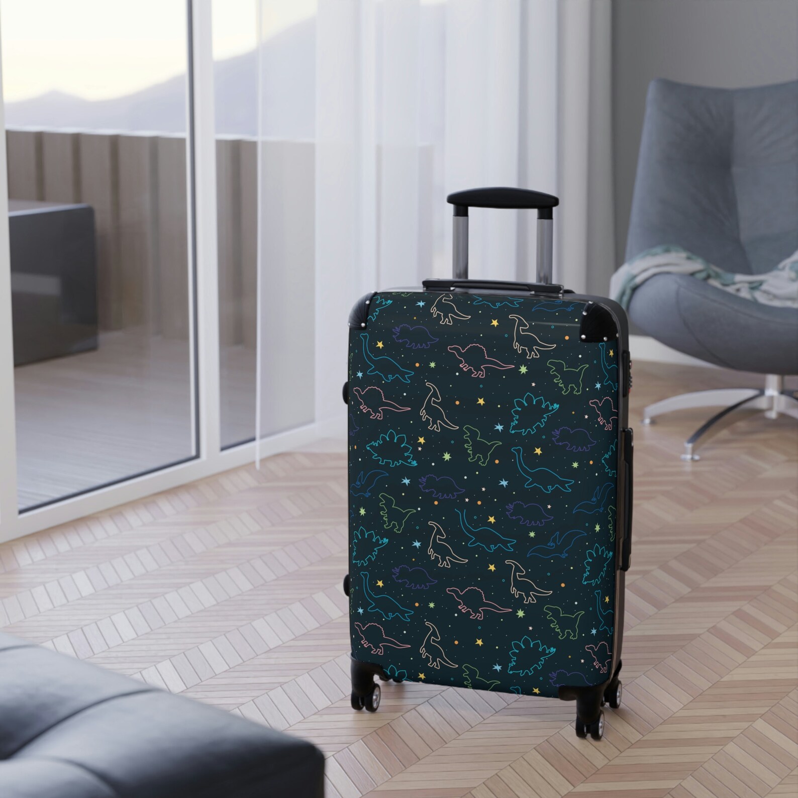 Dinosaur Suitcase Luggage, Carry on With 4 Wheels Cabin Travel Small ...