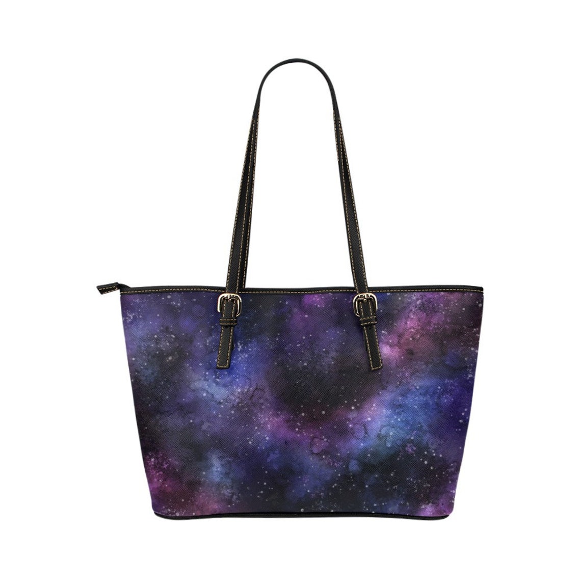 Galaxy Space Tote Bag Purse Purple Stars Print Handbag High - Etsy
