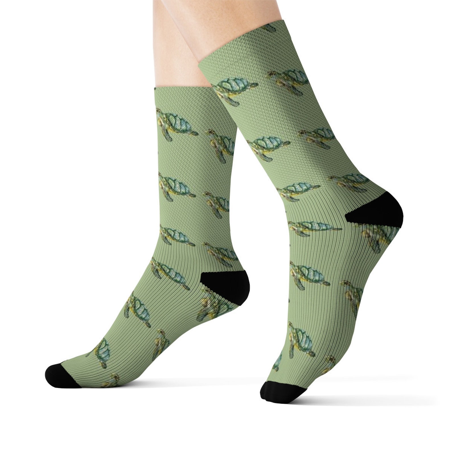 Sea Turtle Socks 3D Sublimation Printed Socks Green Women Men | Etsy