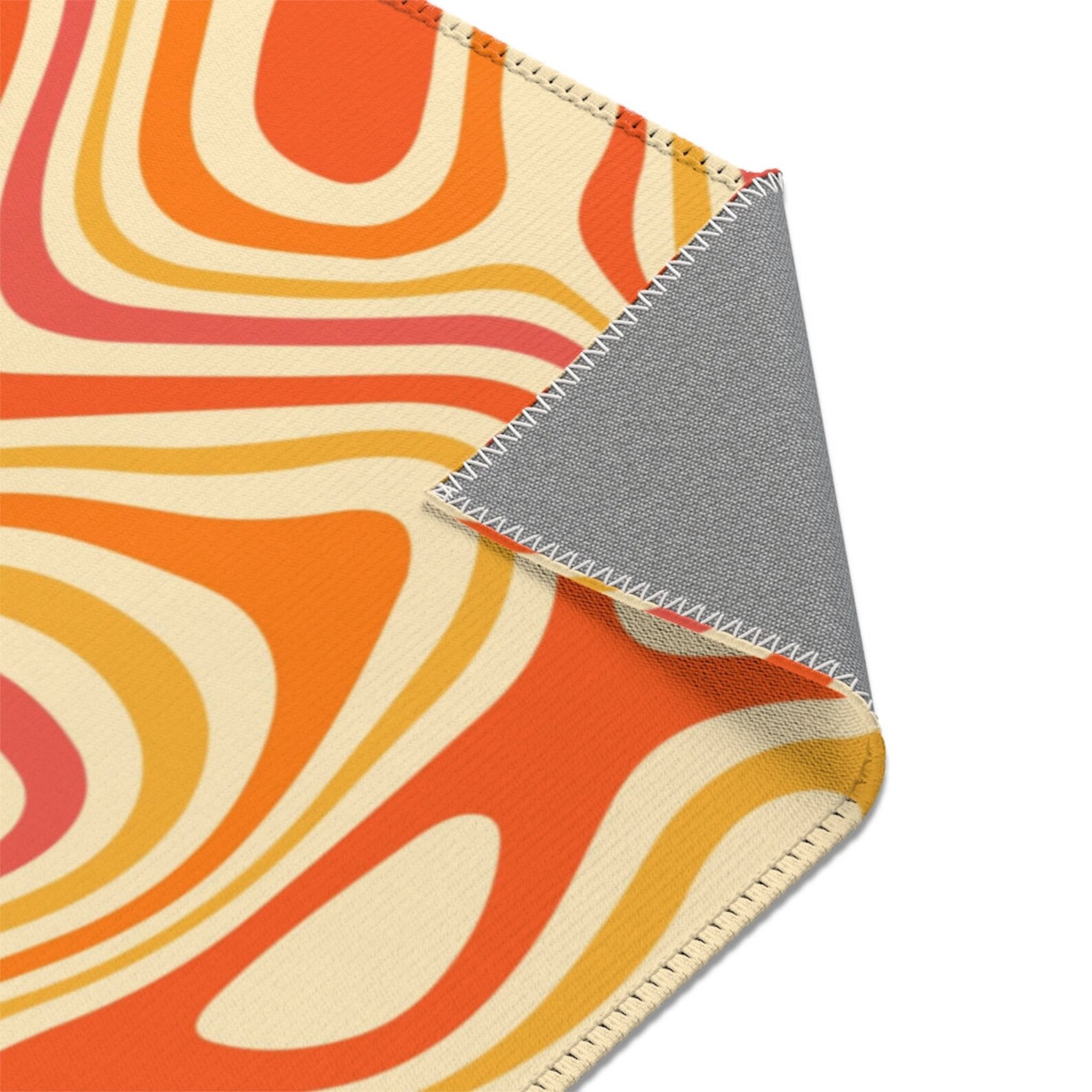 Groovy Area Rug Carpet Orange Retro Funky Trippy 70s Print | Etsy