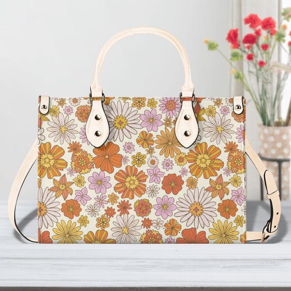 Floral Print Handbag - Etsy