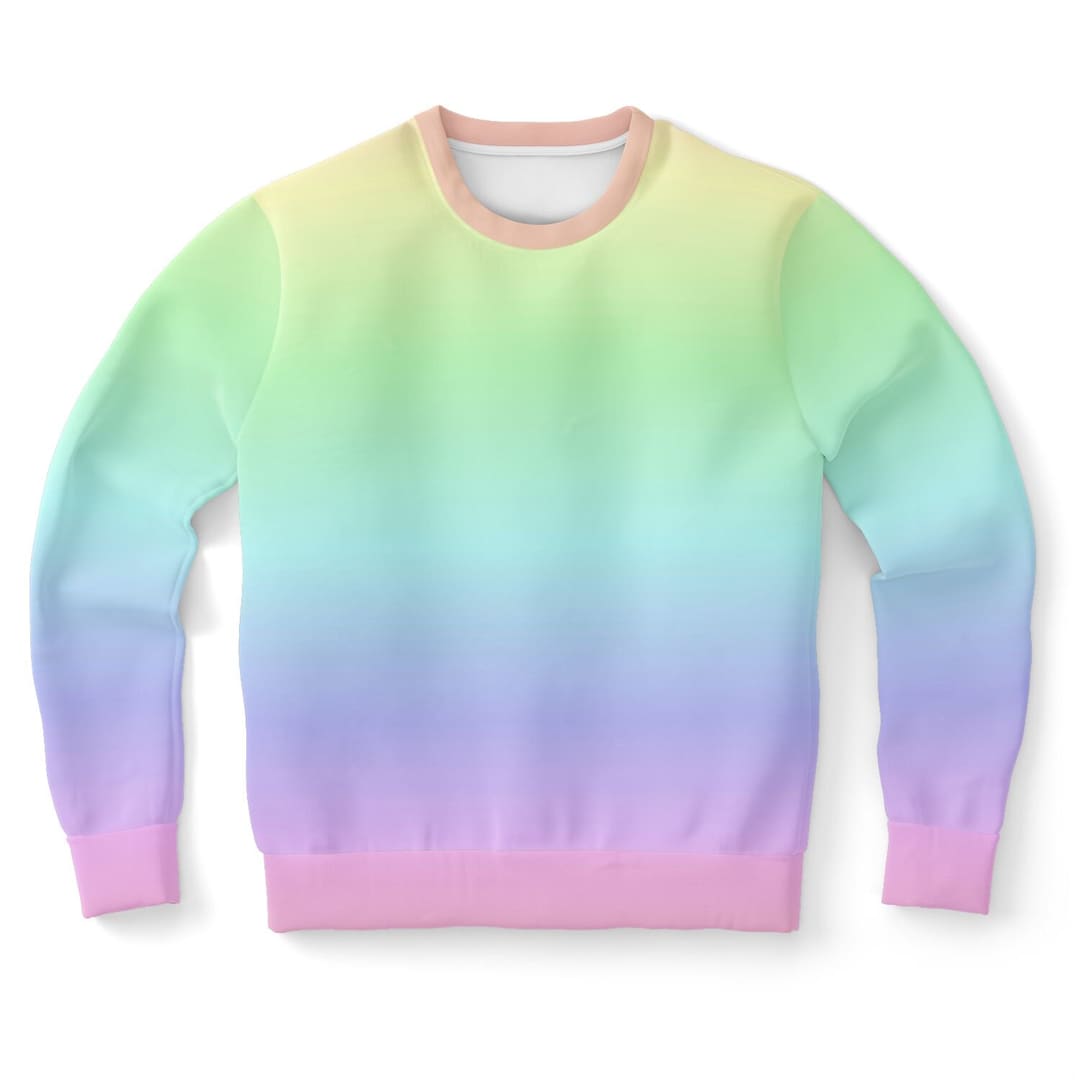 Pastel Rainbow Sweatshirt, Ombre Gradient Tie Dye Crewneck Fleece ...