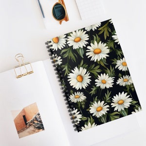 Daisies Spiral Notebook, Daisy Flowers Floral Travel Design Small ...