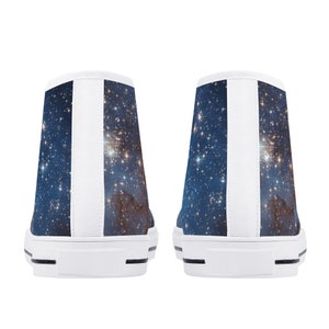Galaxy Men High Top Shoes, Canvas Blue Space Sneakers Nebula Universe ...