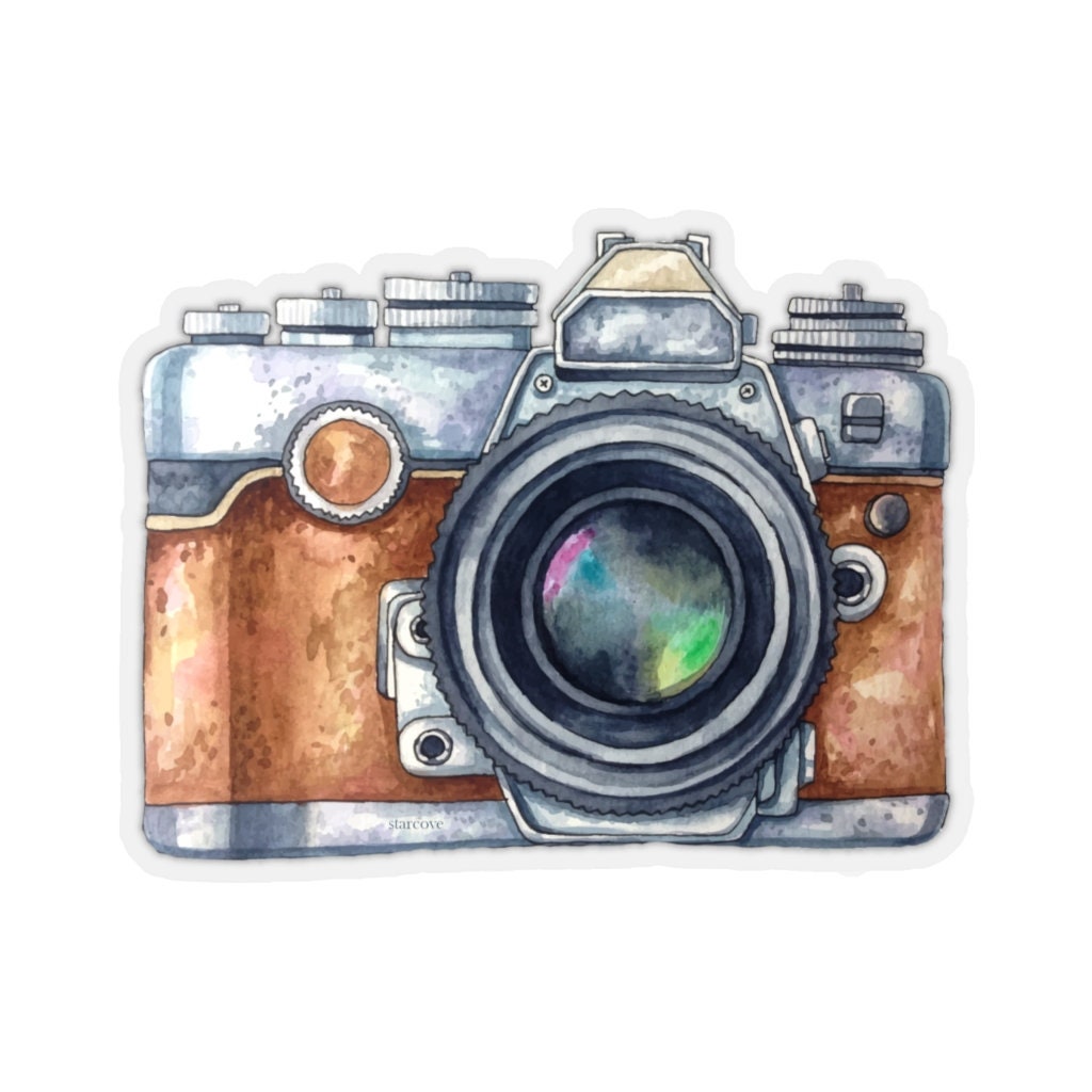 Vintage Camera Sticker, Photography Laptop Decal Vinyl Cute Waterbottle ...