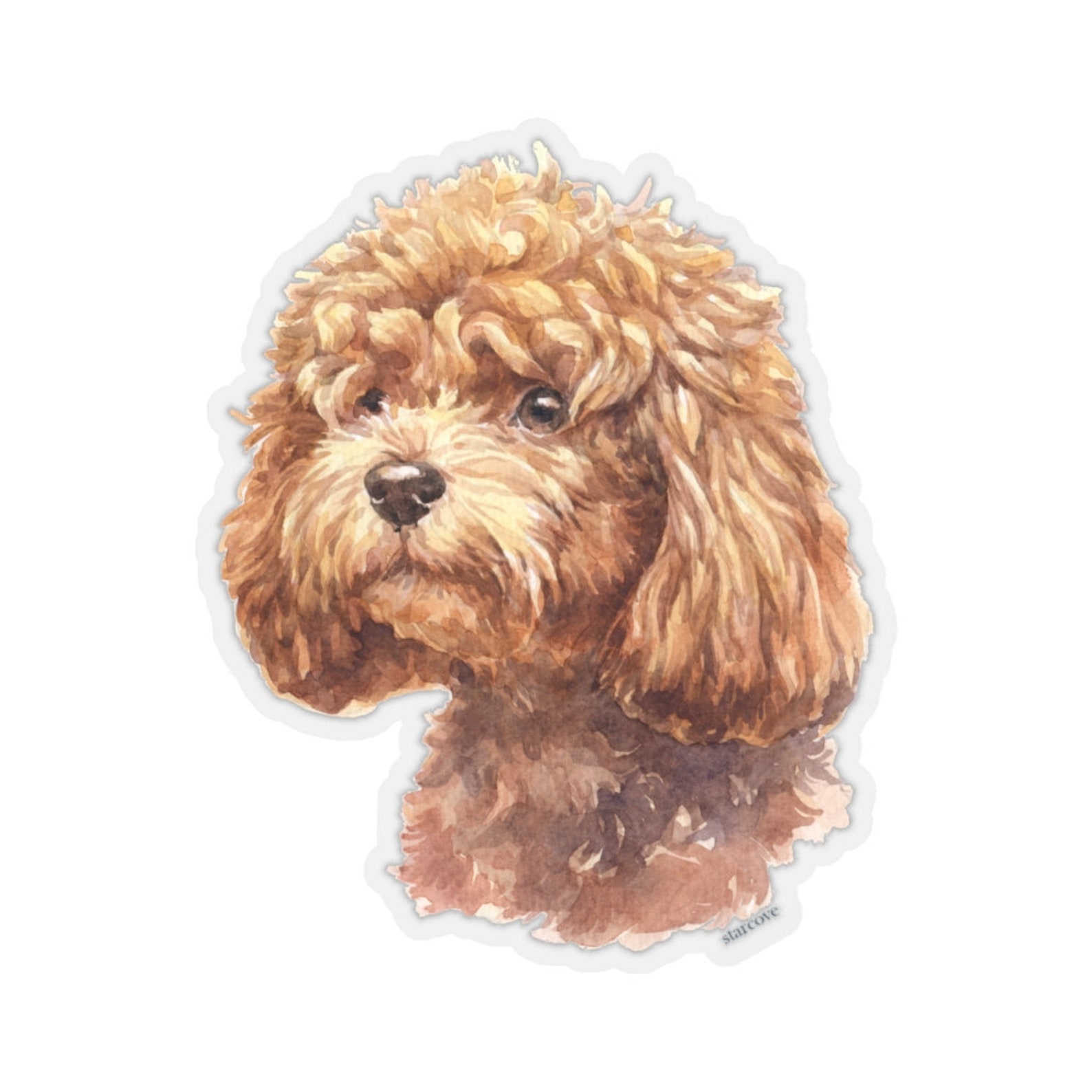 Poodle Dog Sticker, Watercolor Laptop Decal Vinyl Cute Waterbottle ...