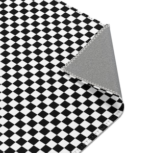 Checkered Area Rug Carpet Black White Checkerboard Check Home - Etsy