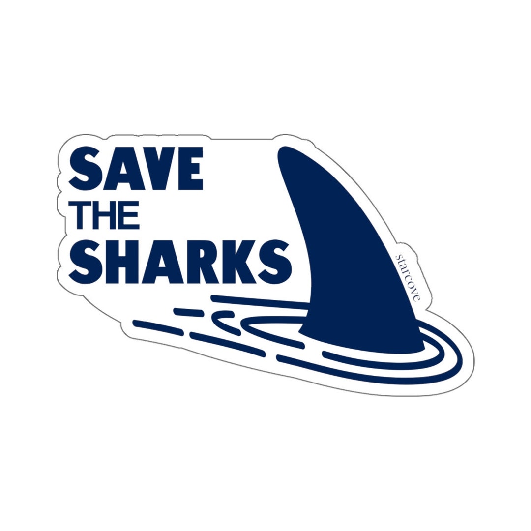 Save the Sharks Decal Stickers, Fin Ocean Sea Marine Life Conservation ...