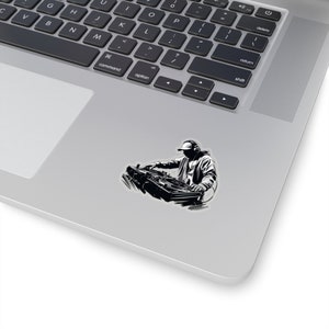 DJ Mixing Sticker Decal, Turntables EDM Music Art Vinyl Laptop Cute ...